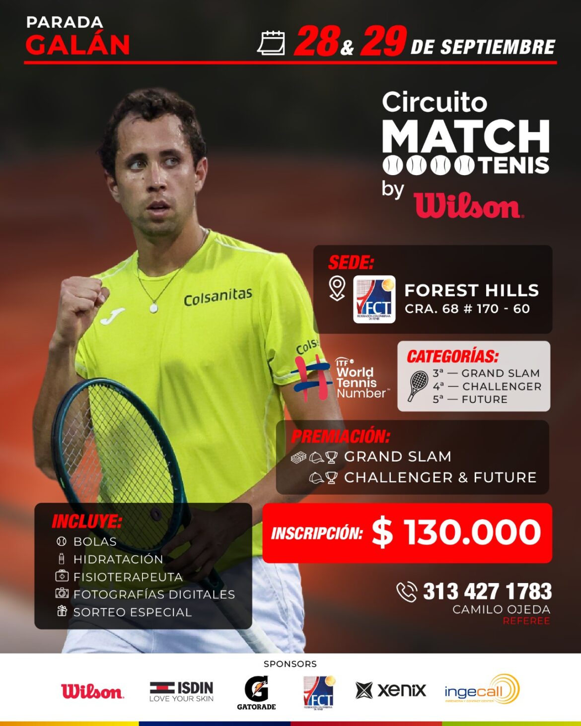 Circuito Match Tenis by Wilson: Inscríbete en la parada Galán – Match Tenis